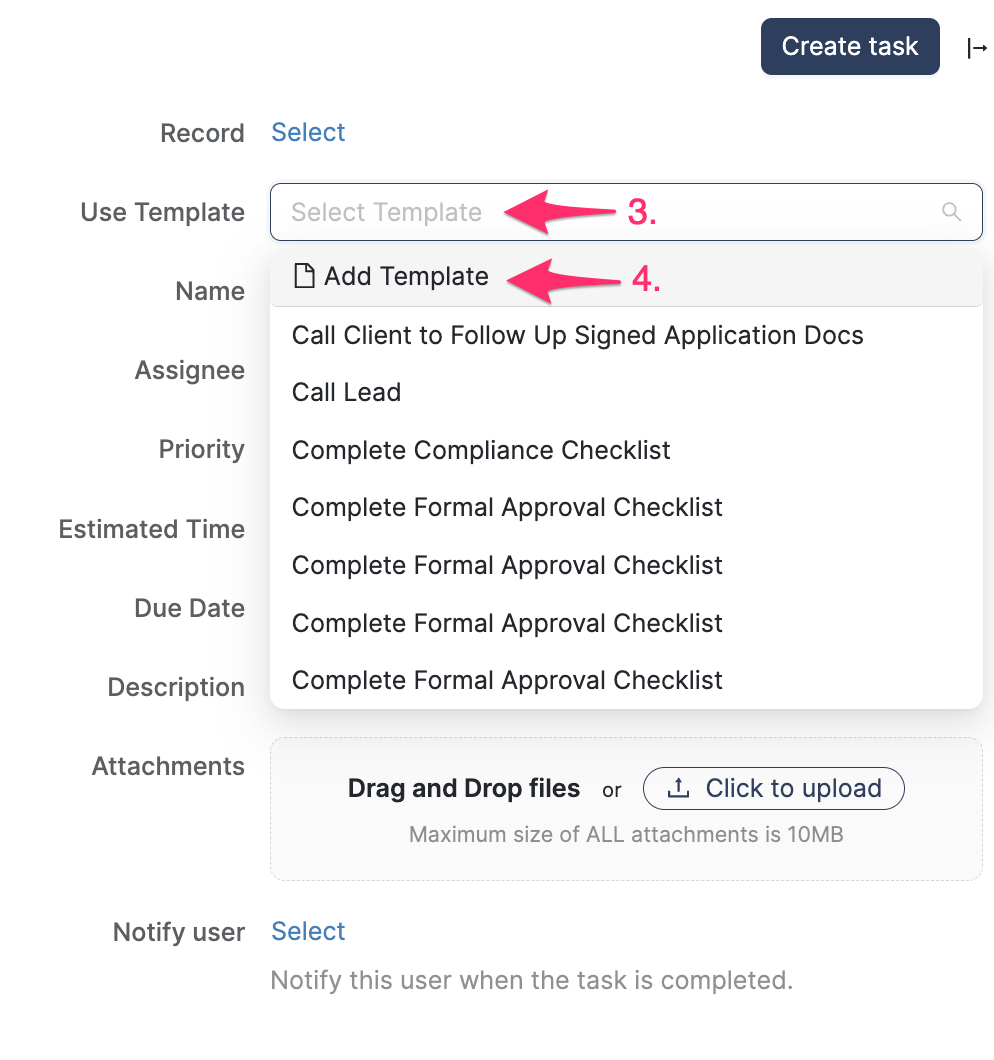 Create a Task Template – BrokerEngine