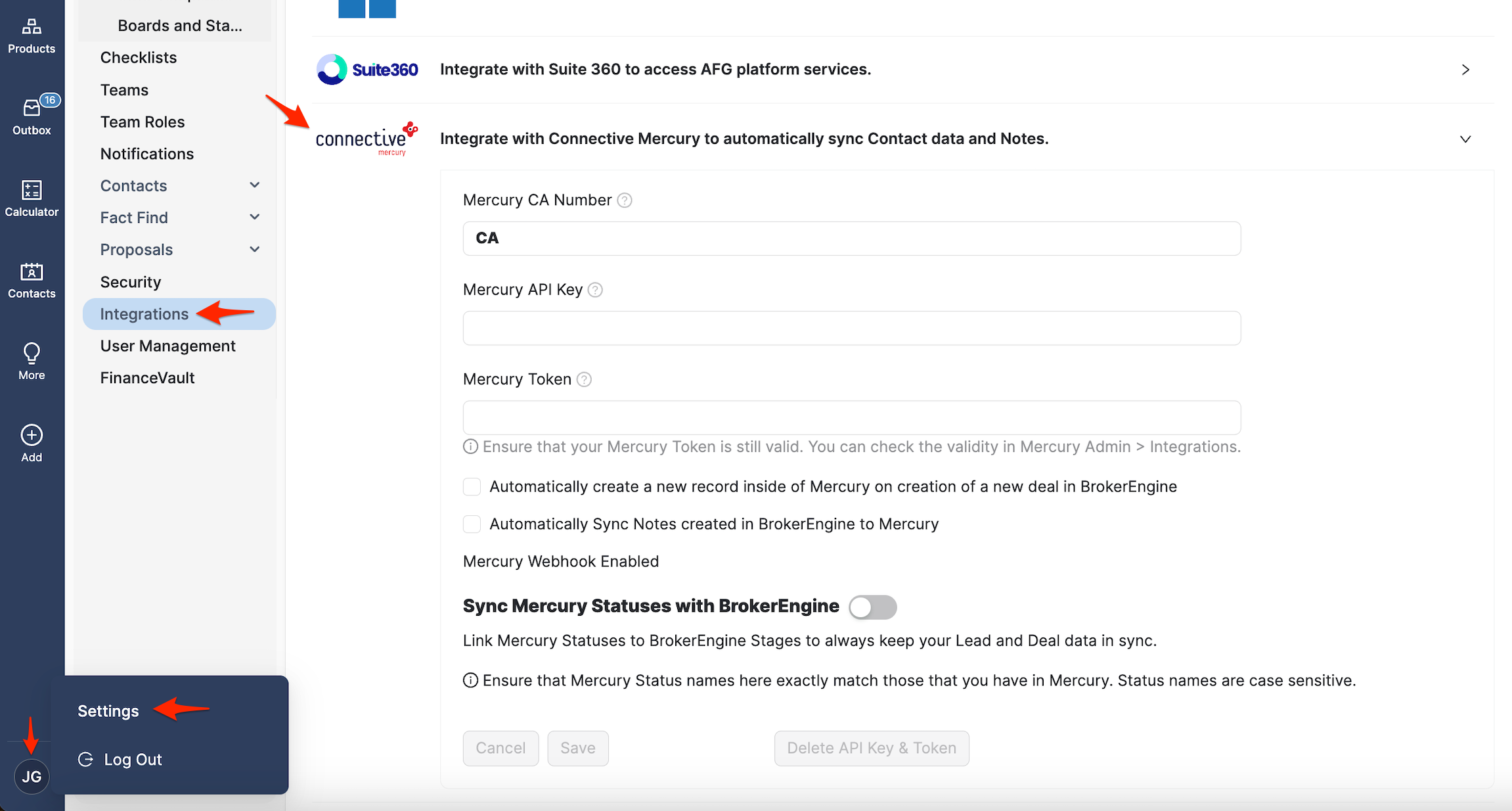 Integrate Connective Mercury with BrokerEngine – BrokerEngine